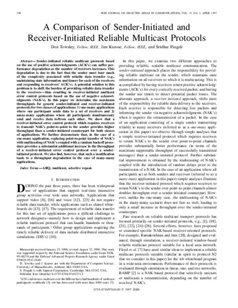 pdf a comparison of sender initiated and receiver initiated reliable