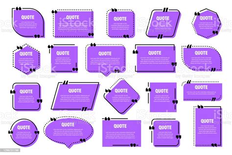 다채로운 고립 된 견적 프레임 세트 인용 표시가 있는 음성 거품입니다 빈 텍스트 상자 와 따옴표입니다 블로그 게시물 템플릿입니다 벡터 일러스트레이션 0명에 대한 스톡 벡터