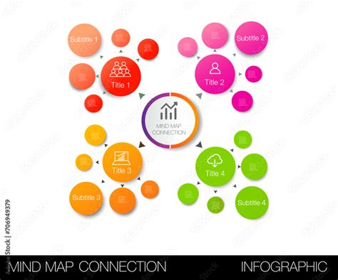 Colorful Mind Map Infographic Connection And Chart Table For Digital