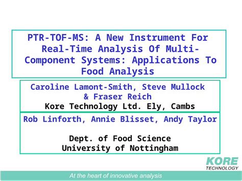 Ppt Ptr Tof Ms A New Instrument For Real Time Analysis Of Multi