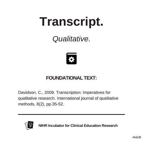 Transcript Incubator For Clinical Education Research
