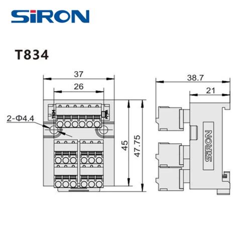Siron T834 4pin Input Terminal Block 1a 24v Din Rail Terminal Block