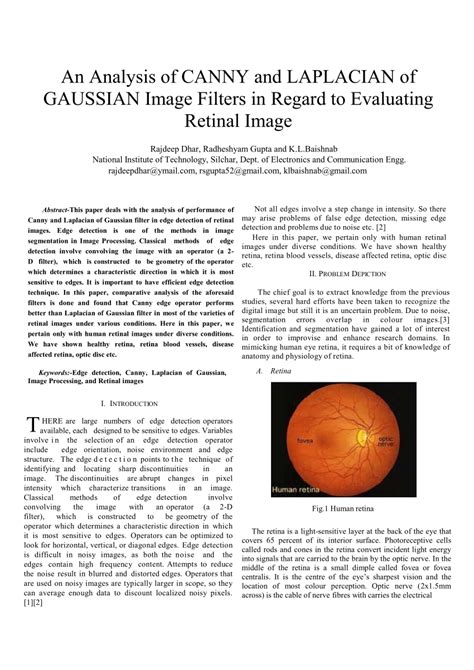 Pdf An Analysis Of Canny And Laplacian Of Gaussian Image Filters In