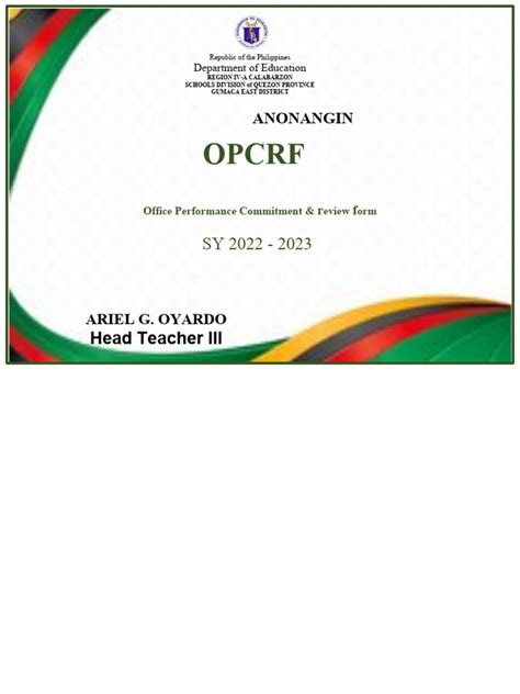 Opcrf Cover 2022 2023 Pdf
