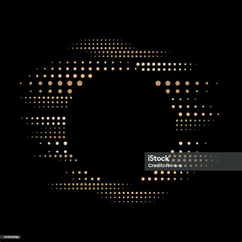 골든 더스트 도트 서클 프레임 검은 색에 점과 반짝임이있는 추상적 인 반짝이 배경 텍스트 공간 복사 0명에 대한 스톡 벡터 아트 및 기타 이미지 Istock