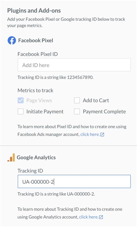 Add Google Analytics Tracking ID Razorpay Docs