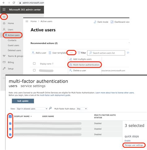 turn on off multi factor authentication