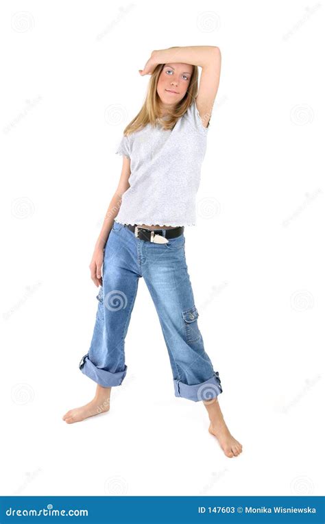 Standing Girl Stock Image Image Of Beautiful Casual Caucasian 147603