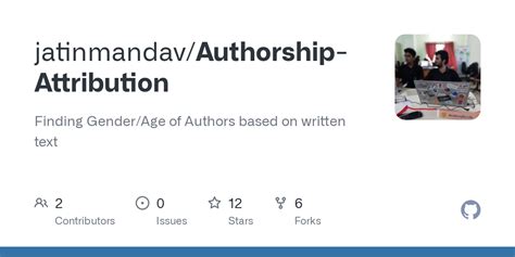 Github Jatinmandavauthorship Attribution Finding Genderage Of