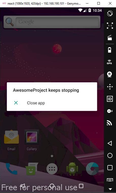 React Native Force Close When Running On Emulator And Android Device Stack Overflow