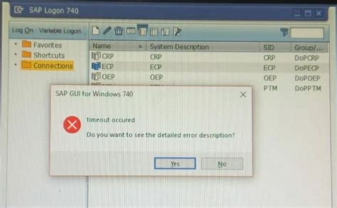 Temporary Solution For Sap Error Timeout Occurred