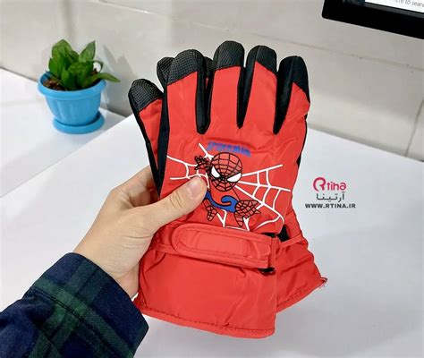خرید دستکش برف بازی بچه گانه پسر طرح مرد عنکبوتی