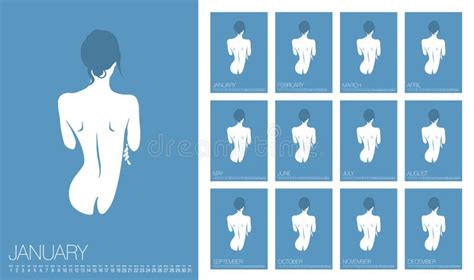 Vector Erotic Calendar Stock Vector Illustration Of January