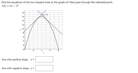solved find the equations of the two tangent lines to the