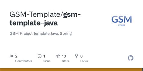 Github Gsm Templategsm Template Java Gsm Project Template Java Spring