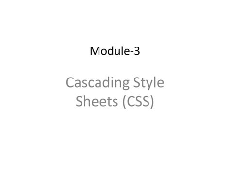 Cascading Style Sheets Introduction To Web Programming Ppt