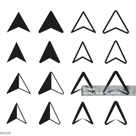 모듬 된 삼각형 아이콘 컬렉션 내비게이션 화살표가 설정되었습니다 방향 포인터는 다양합니다 벡터 일러스트 레이 션입니다 주당순이익