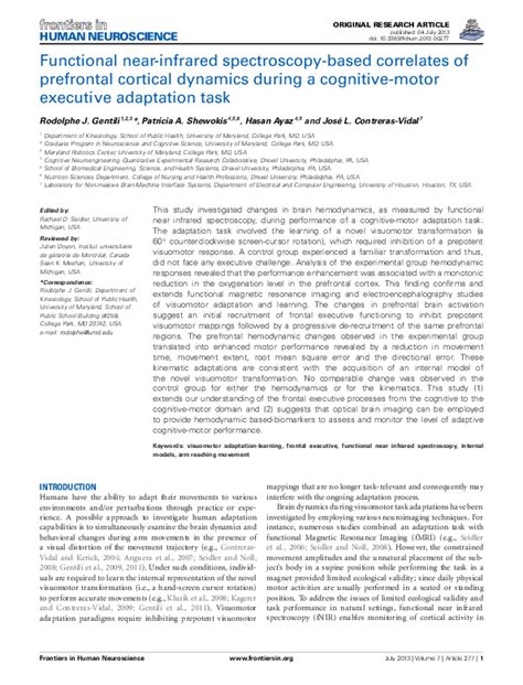 Pdf Functional Near Infrared Spectroscopy Based Correlates Of