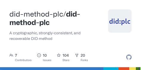 Github Did Method Plcdid Method Plc A Cryptographic Strongly