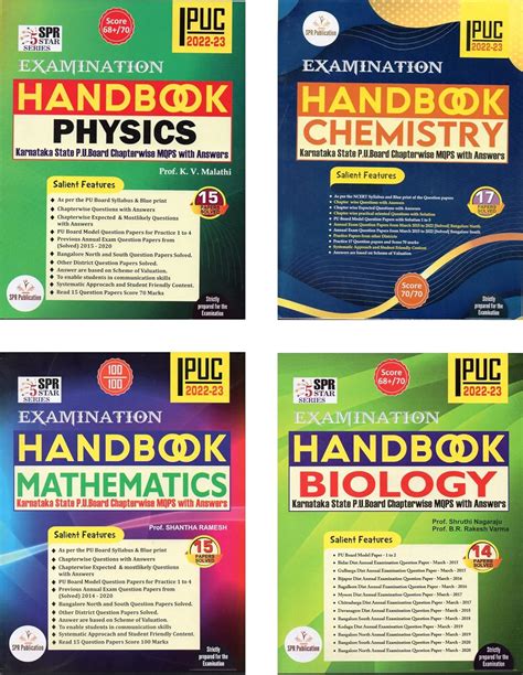 spr 1st puc handbook physics chemistry mathematics biology set of