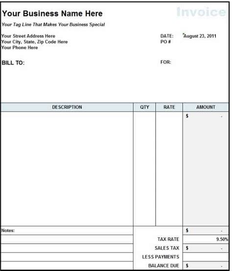 Employee Invoice Template