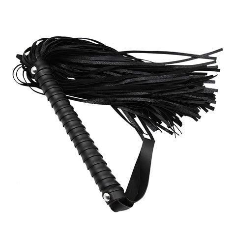 Sm Leather Short Nail Whip And Hand Paddle Set Kinky Bondage Role Play