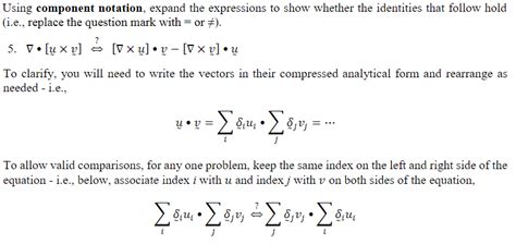 Solved Using Component Notation Expand The Expressions To