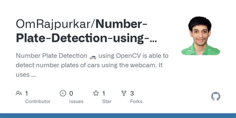 github omrajpurkar number plate detection using opencv number plate