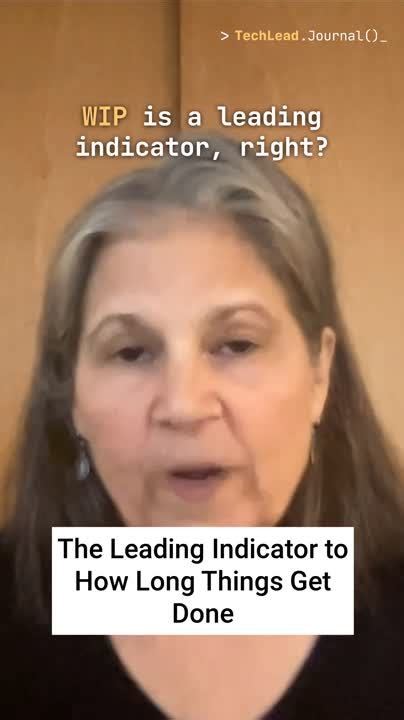 [video] Tech Lead Journal On Linkedin The Leading Indicator To How Long Things Get Done Hear