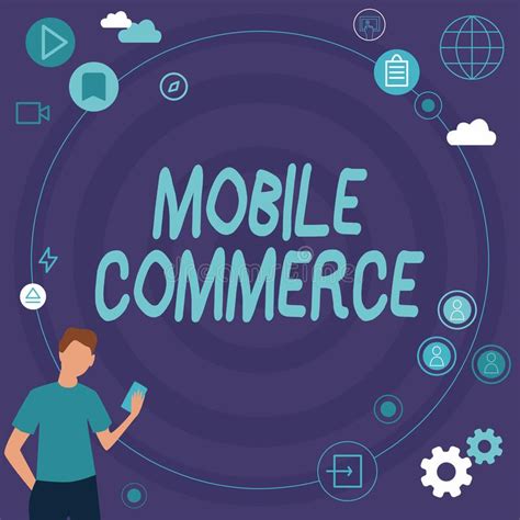 Text Caption Presenting Mobile Commerce Business Concept Using Mobile Phone To Conduct