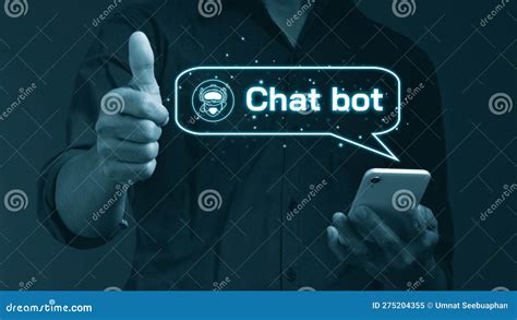 Hand Contact To Access Data And Information In An Internet Network Use A Digital Chatbot