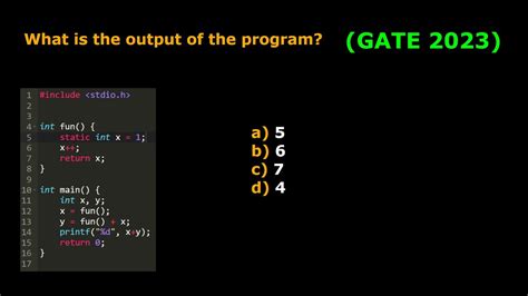 Programming Challenge 8 Gate2023 Gate Lifetime Function Scope Variable Youtube