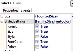 Fonts How To Set Label Text Bold In Delphi Xe Stack Overflow