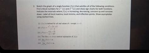 solved 2 sketch the graph of a single function f x that