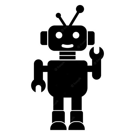 Modèle De Conception De Symbole Dillustration De Logo Dicône De Robot Vecteur Premium