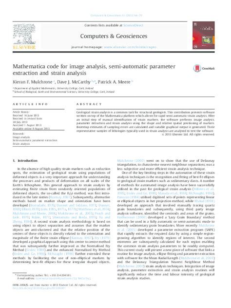 Pdf Mathematica Code For Image Analysis Semi Automatic Parameter