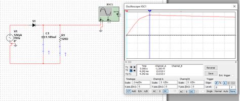 Diodes Why Is The Oscilloscope In Multisim Software Showing More Voltage Than The Source