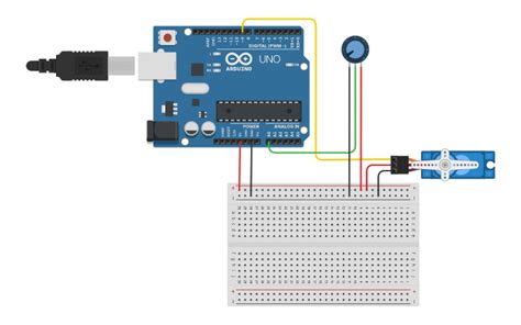 Circuit Design Servomotor Y Potenciómetro Tinkercad