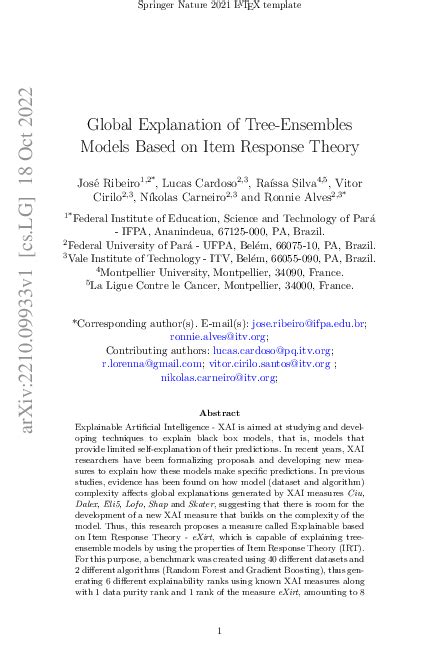 pdf global explanation of tree ensembles models based on item