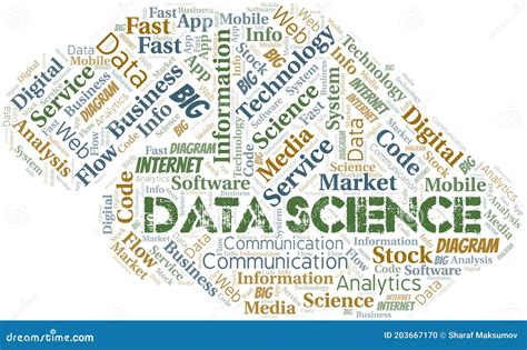 Data Science Vector Word Cloud Made With Text Only Stock Illustration Illustration Of