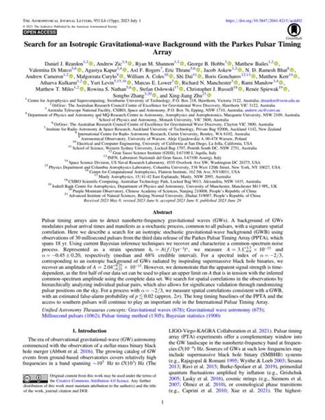 Search For An Isotropic Gravitational Wave Background With The Parkes