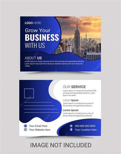 벡터 크리에이 티브 비즈니스 엽서 서식 파일 프리미엄 벡터