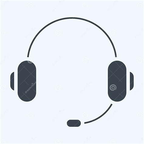Icon Headphone Suitable For Computer Components Symbol Glyph Style Simple Design Editable