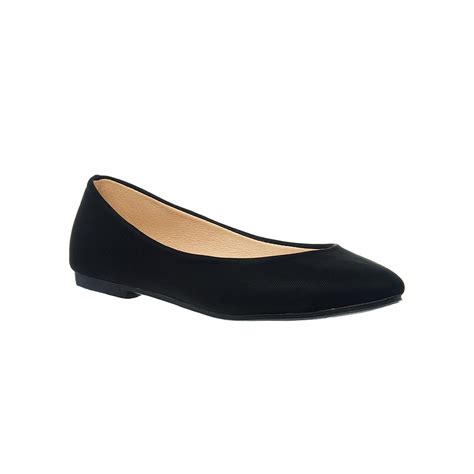 Zapatos Mujer Juvenil Flats De Piso Básicos Tipo Ante Negro Negro 26