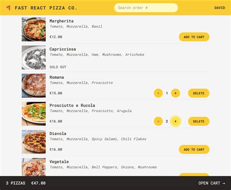 Fast React Pizza Co React Project David Perli Software Engineer