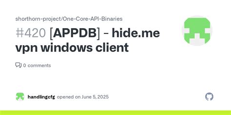 Appdb Hideme Vpn Windows Client · Issue 420 · Shorthorn Project