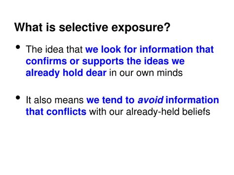 Ppt Selective Exposure Powerpoint Presentation Free Download Id
