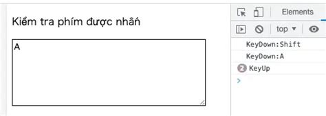 bắt sự kiện keydown và keyup trong javascript