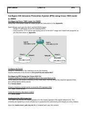 Lab IPS GNS Pdf INFO LAB IPS Configure IOS Intrusion Prevention System IPS Using