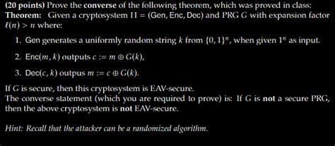 Solved 20 Points Prove The Converse Of The Following